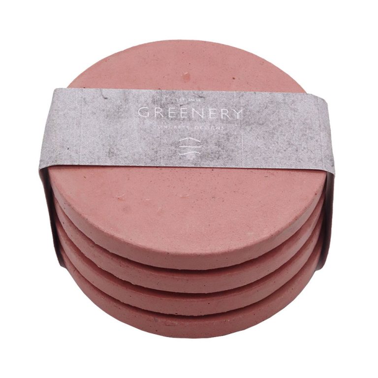 Concrete Coasters Round - Greenery Concrete Desings